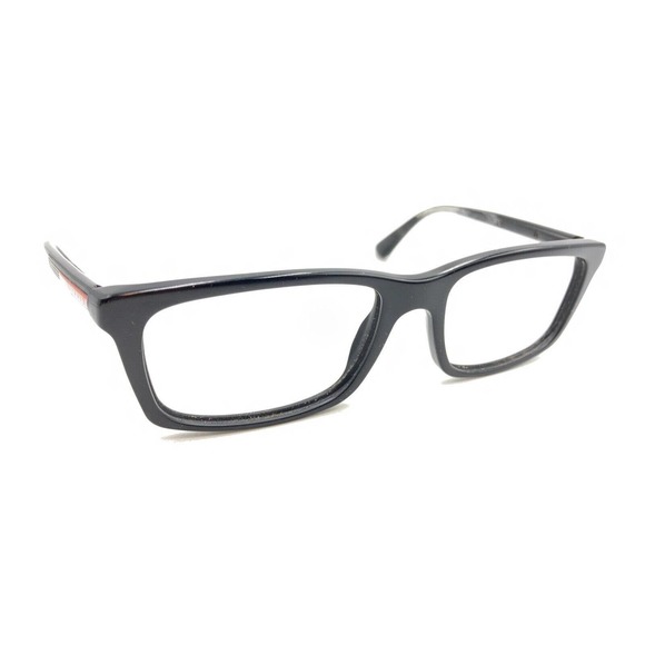 Prada | Accessories | Prada Matte Black Red Rectangle Eyeglasses Frames ...